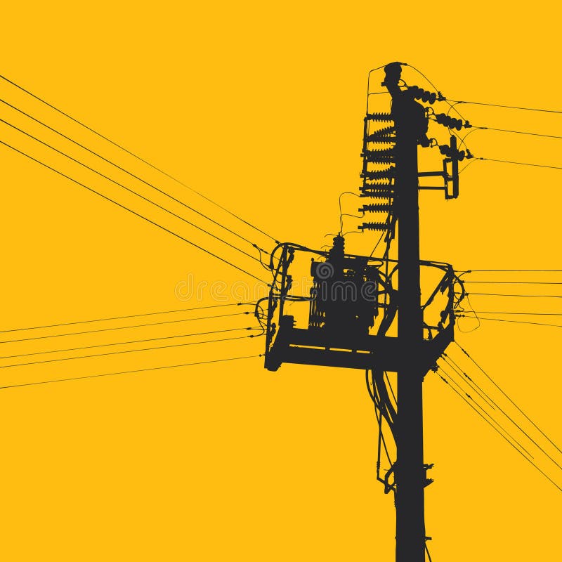 Pilone elettrico illustrazione vettoriale. Illustrazione di cielo - 9195496