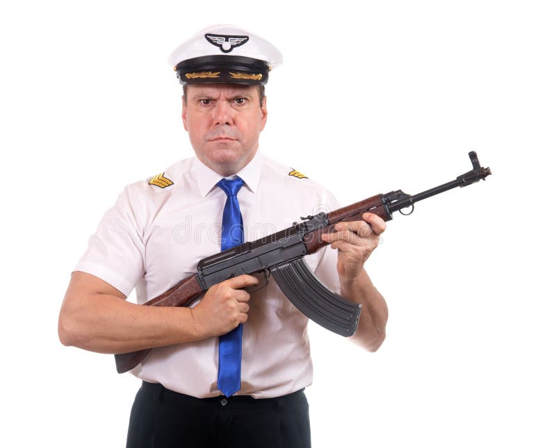 The Pilot is Armed with Tommy Gun Stock Photo - Image of accident ...