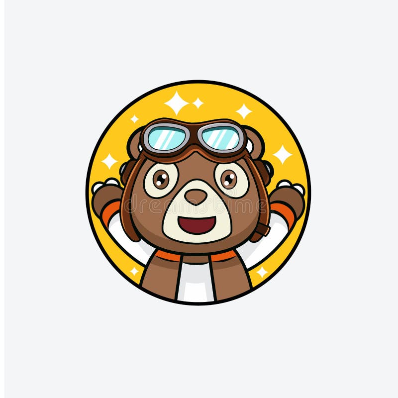 Pilot Bear Mascot Logo Design Stock Vector - Illustration of bear ...