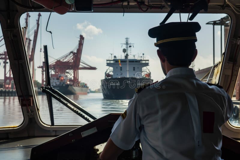 Pilot Boarding a Ship To Guide it through the Port Stock Photo - Image ...