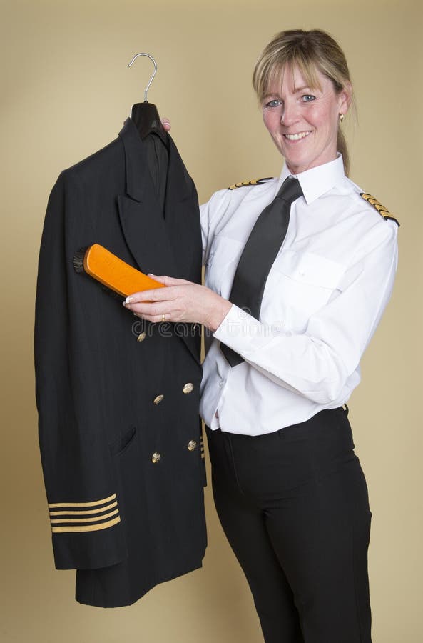 Pilot Brushing Uniform Jacket Stock Photo - Image of jacket, commercial ...