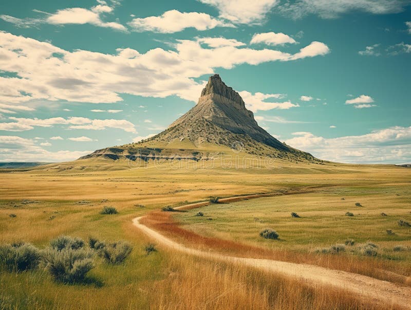Pilot Butte Made with Generative AI Illustration Stock Illustration ...