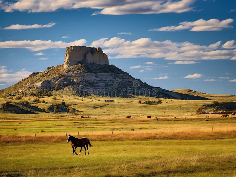 Pilot Butte Made with Generative AI Illustration Stock Illustration ...