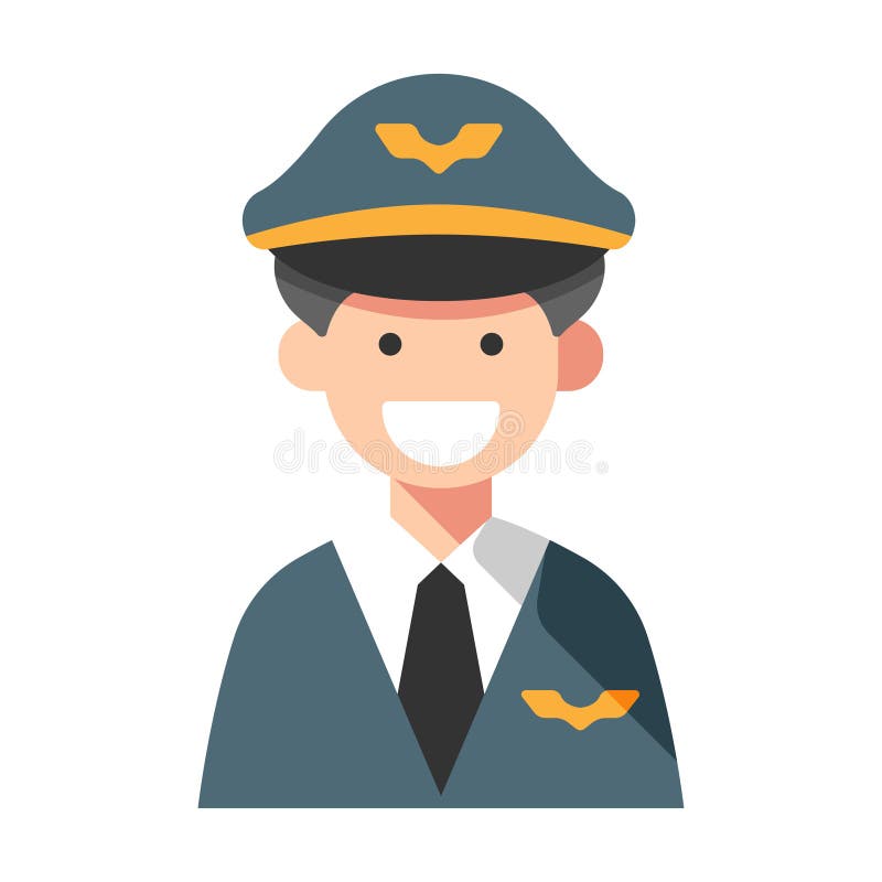 Pilot Captain Flat Illustration Stock Vector - Illustration of pilot ...