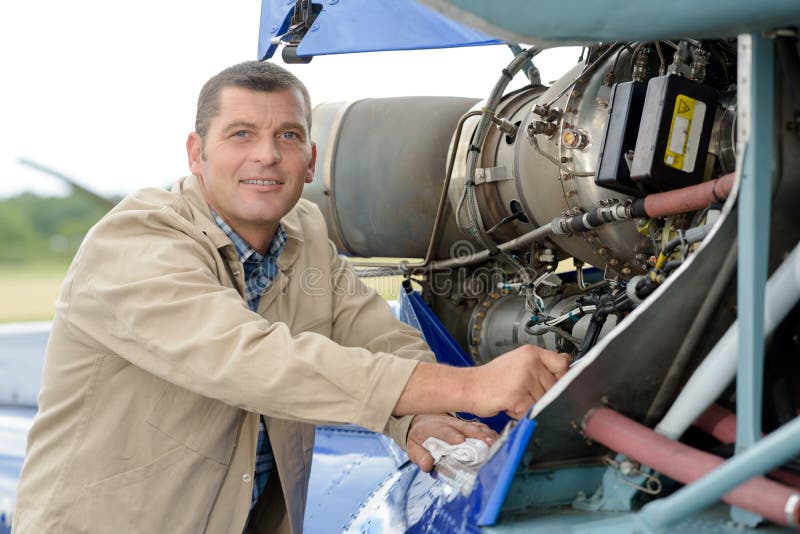 Pilot Checking Helicopter Rotor Blades Airfield Stock Photos - Free ...