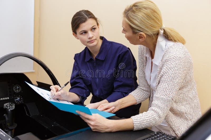 Pilot and Co Pilot before Take Off Stock Image - Image of frontview ...