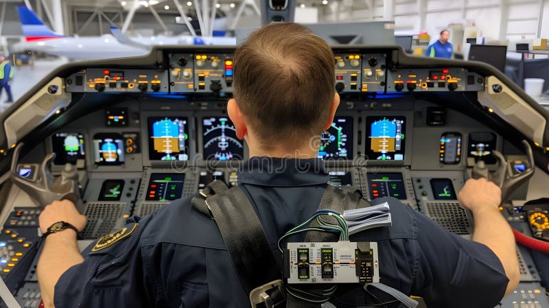 Pilot in the Cockpit during Aviation Test Flight with Advanced ...