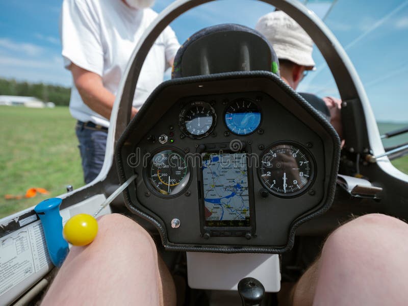 Pilot Cockpit View stock image. Image of sailplane, cockpit - 393881337
