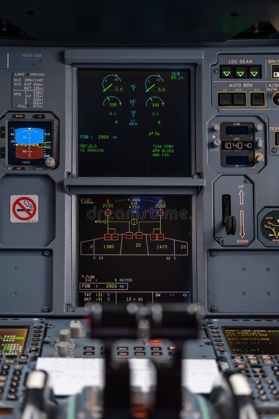 Pilot in Command Setting Control Panel in Cockpit Stock Photo - Image ...