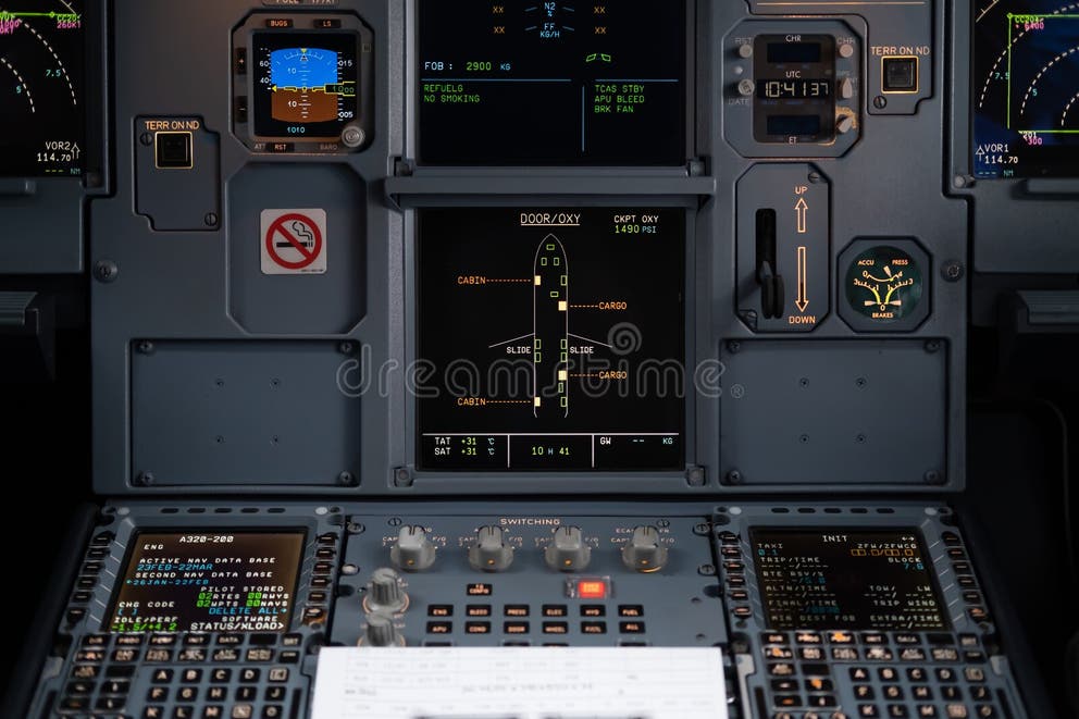 Pilot in Command Setting Control Panel in Cockpit Stock Image - Image ...