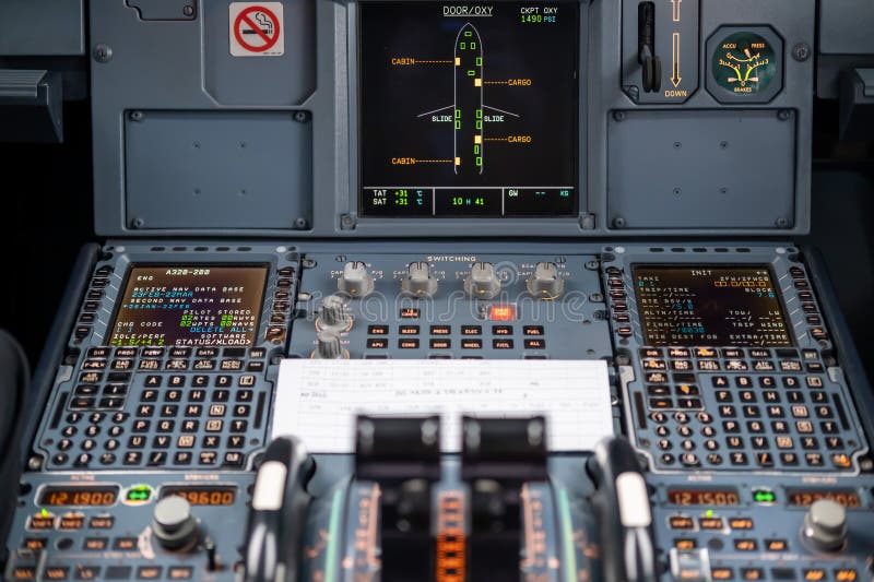 Pilot in Command Setting Control Panel in Cockpit Stock Image - Image ...