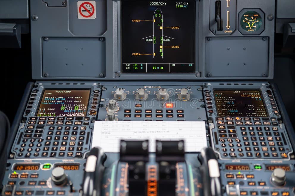 Pilot in Command Setting Control Panel in Cockpit Stock Image - Image ...