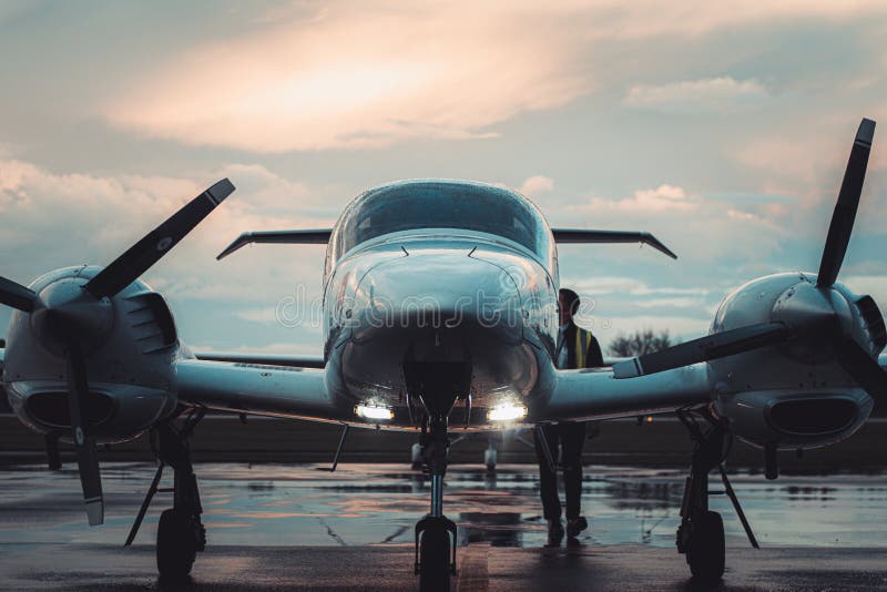 Pilot Checks Plane before Take Off Stock Photo - Image of checks ...