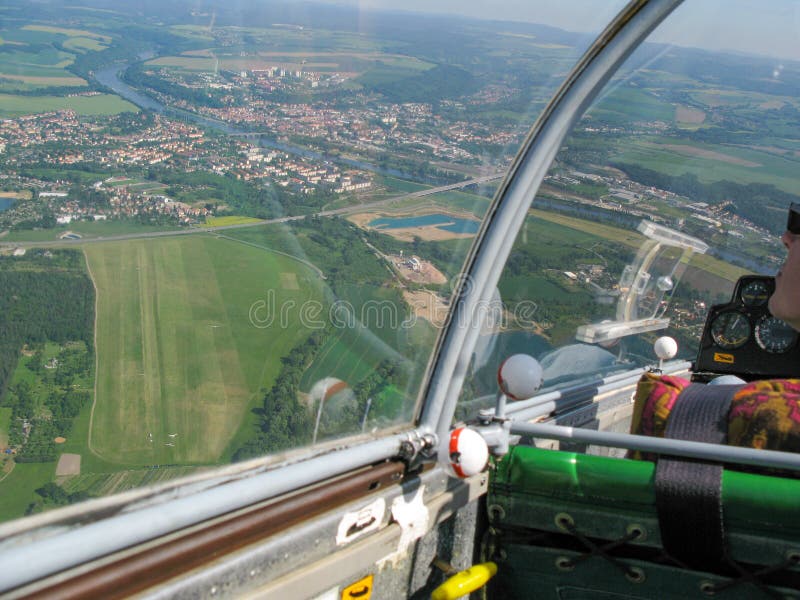 The View from the Cockpit of a Glider in Flight. Stock Photo - Image of ...