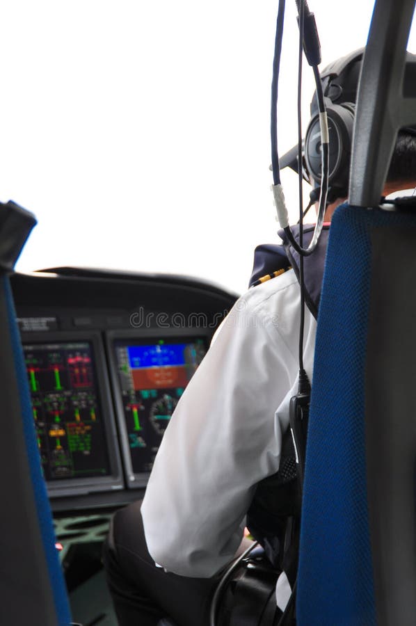 Pilot and Copilot in Corporate Plane in Cockpit, Pilot Operation with ...