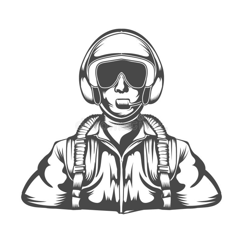 Jet Plane Pilot Vector Design Stock Vector - Illustration of force ...