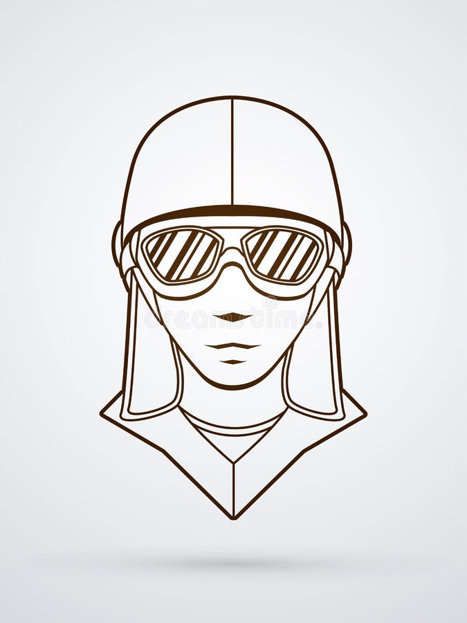 Pilot stock vector. Illustration of person, helmet, graffiti - 74993561