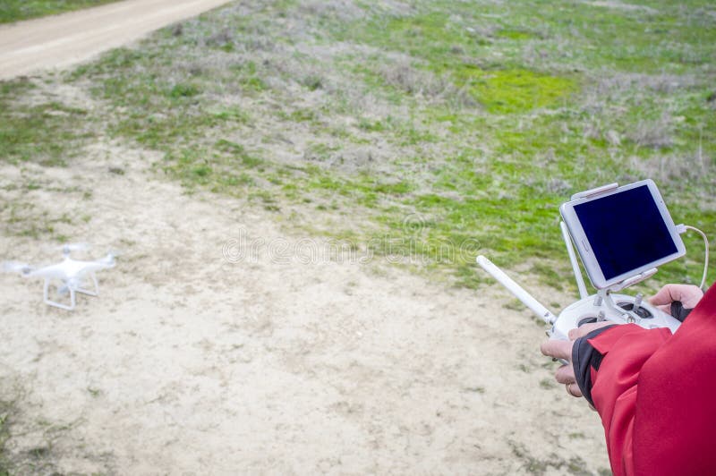 Pilot Flying Drone on Taking Off Maneuver Stock Image - Image of ...
