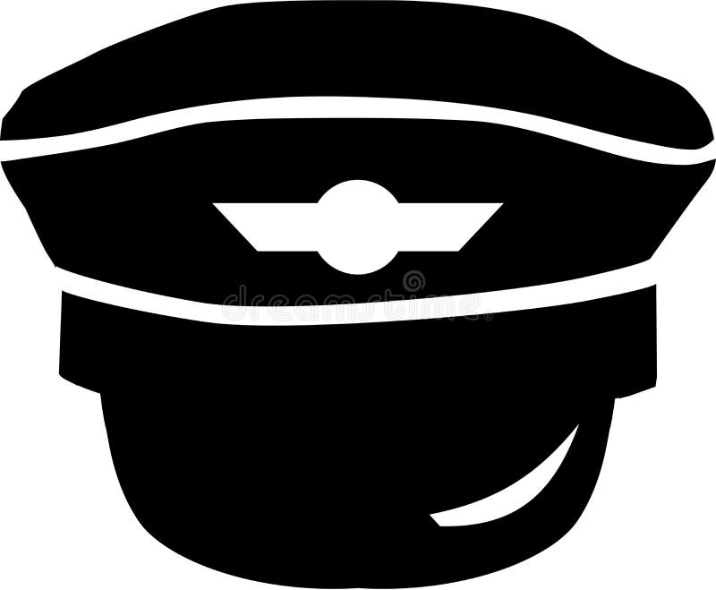 Pilot Hat Icon stock vector. Illustration of logo, pictogram - 107185490