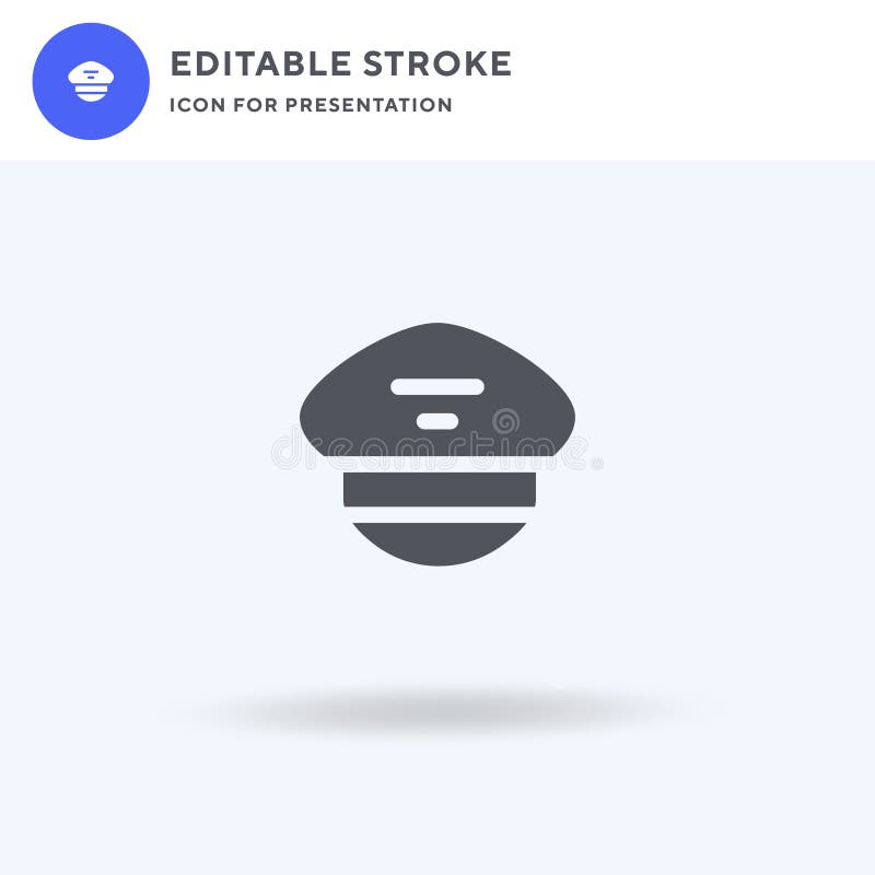 Pilot Hat Icon Vector, Filled Flat Sign, Solid Pictogram Isolated on ...