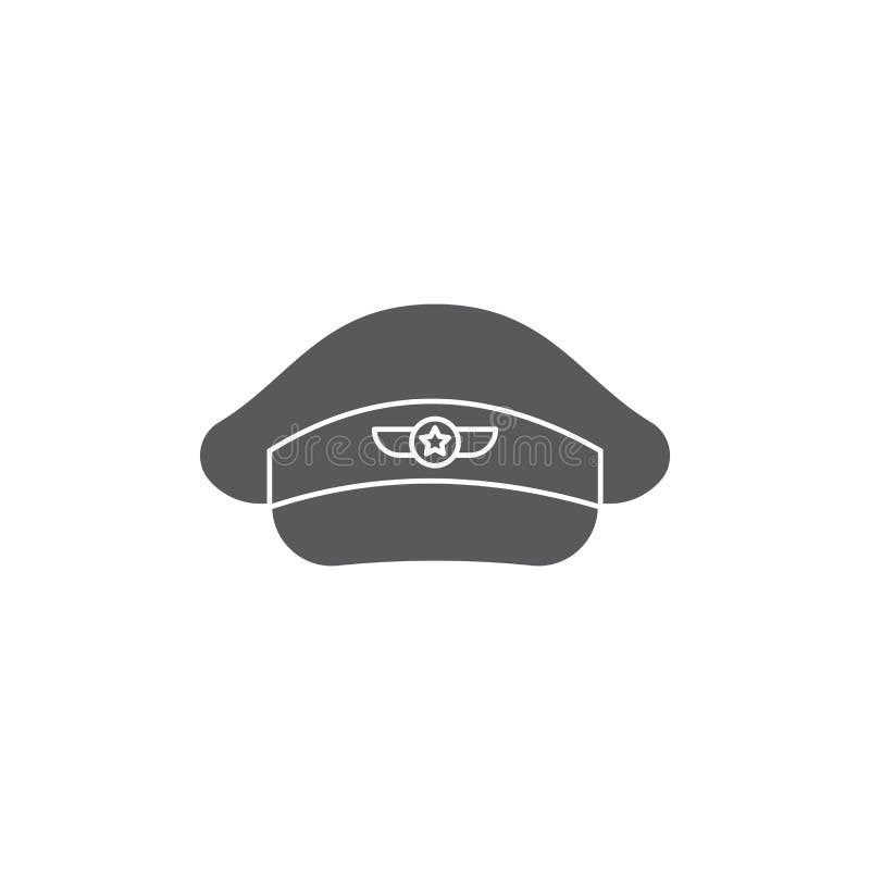 Pilot Hat Vector Icon Symbol Isolated on White Background Stock Vector ...
