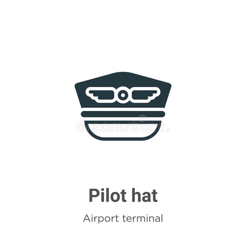 Pilot Hat Vector Icon on White Background. Flat Vector Pilot Hat Icon ...