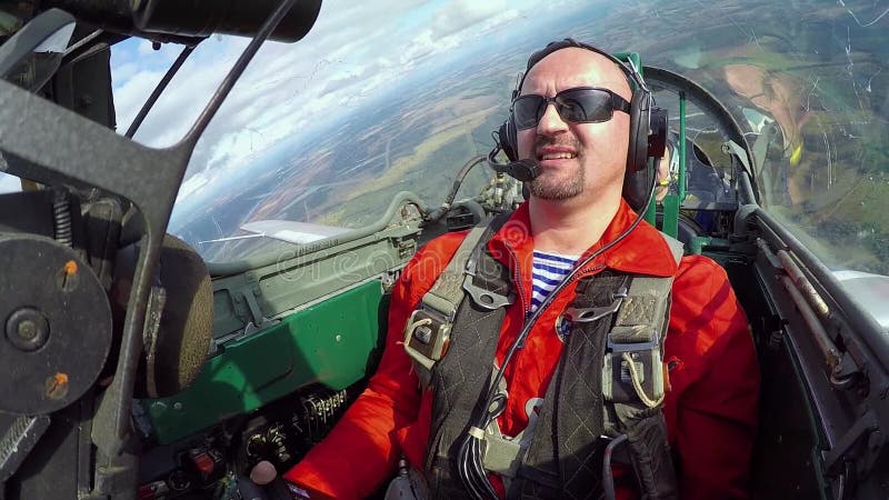 Pilot Having Overload in the Cockpit of a Jet Aircraft. Stock Video ...