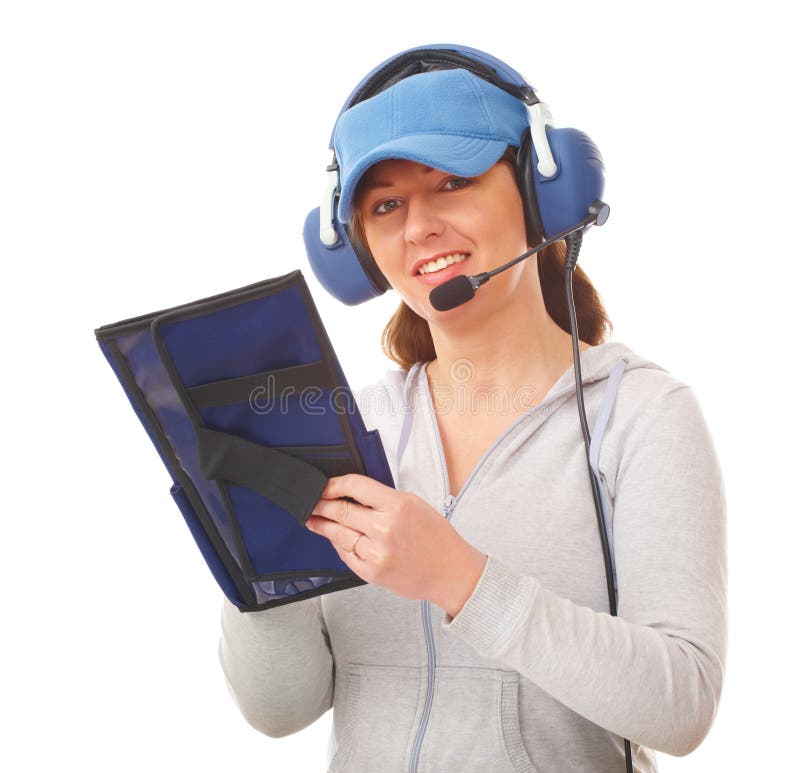 Pilot with headset stock photo. Image of aircraft, communication - 13235670