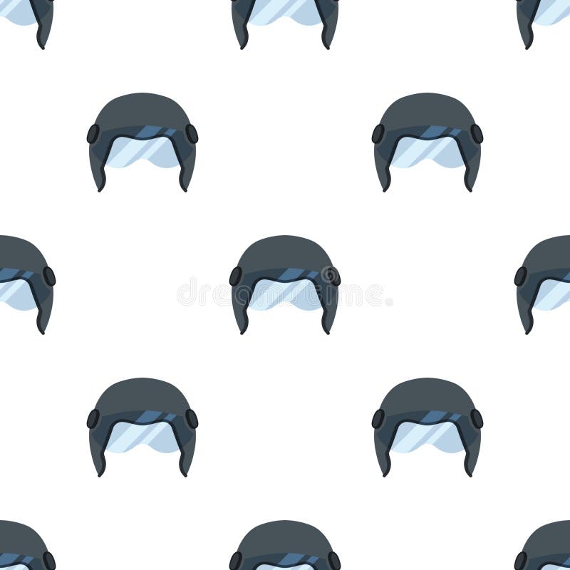 Pilot Helmet Cartoon Silhouette Seamless Pattern, Vector. Stock Vector ...