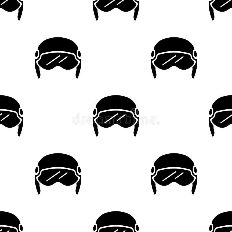 Pilot Helmet Cartoon Silhouette Seamless Pattern, Vector. Stock Vector ...