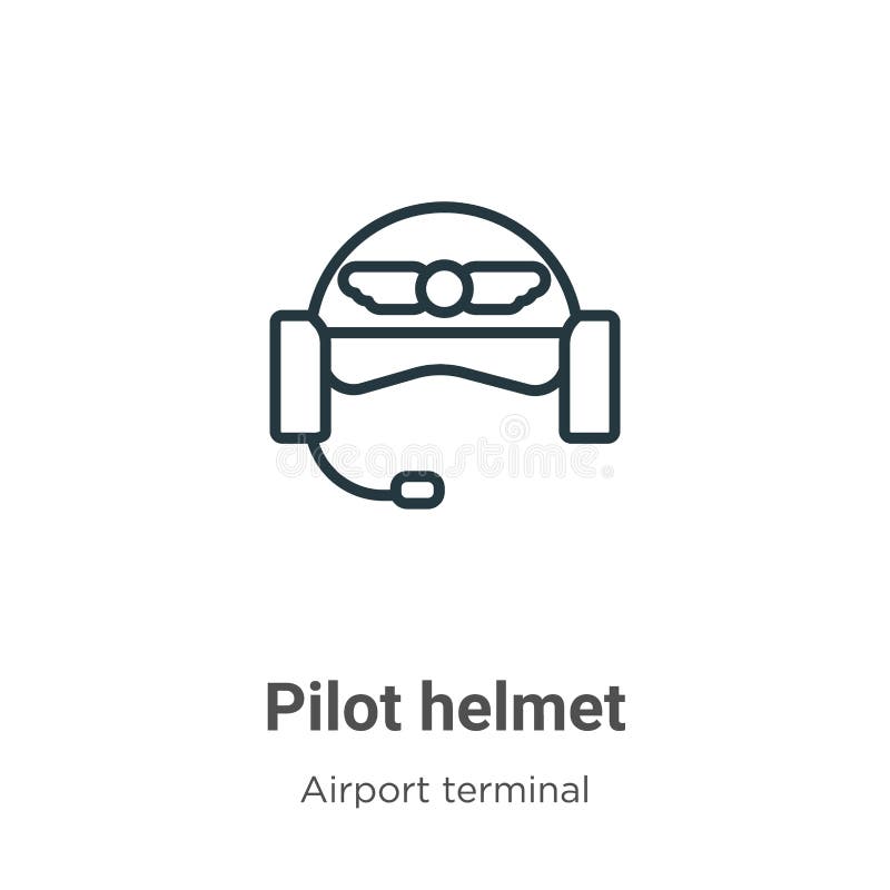 Pilot Helmet Vector Icon on White Background. Flat Vector Pilot Helmet ...