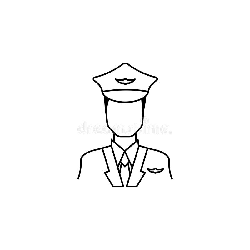 Pilot Icon. Avatar Element of Professions for Mobile Concept and Web ...