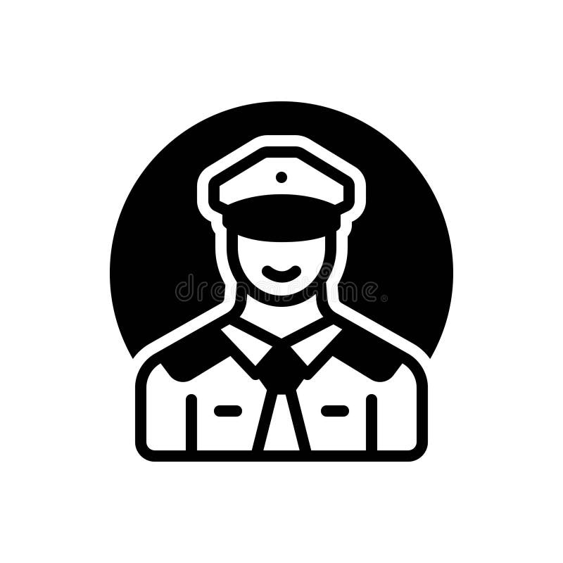 Black Solid Icon for Pilot, Aviator and Job Stock Illustration ...