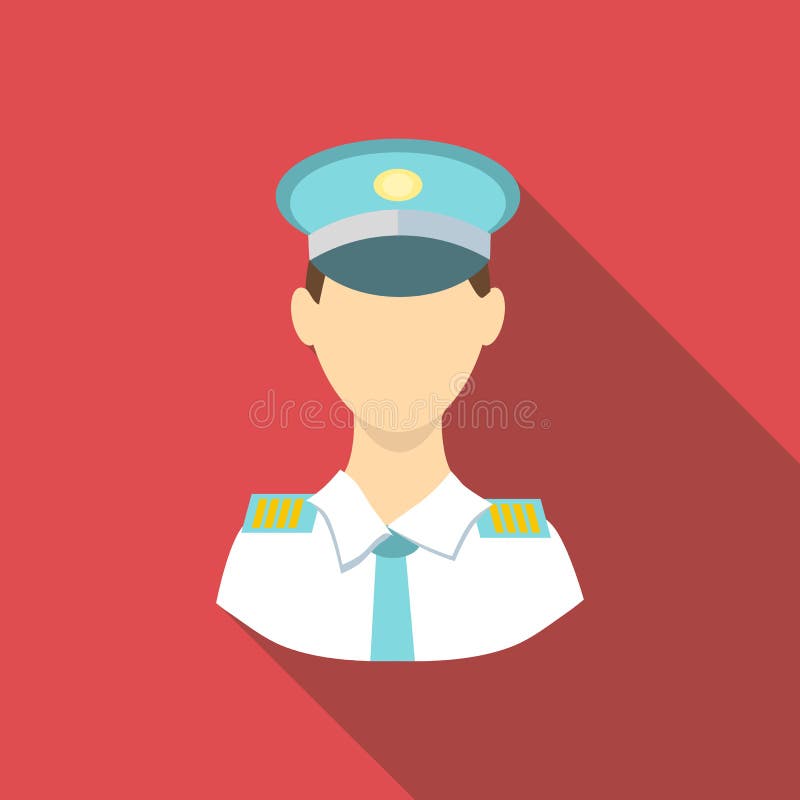 Pilot icon, flat style stock vector. Illustration of aviation - 85168547