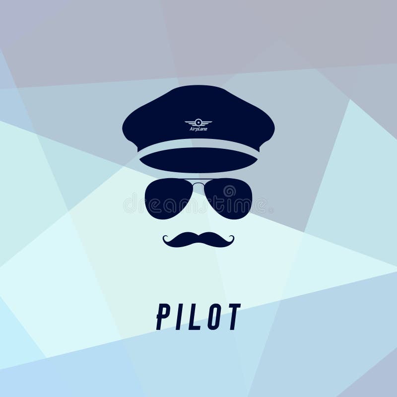 Pilot icon in flat style. stock vector. Illustration of head - 80425742