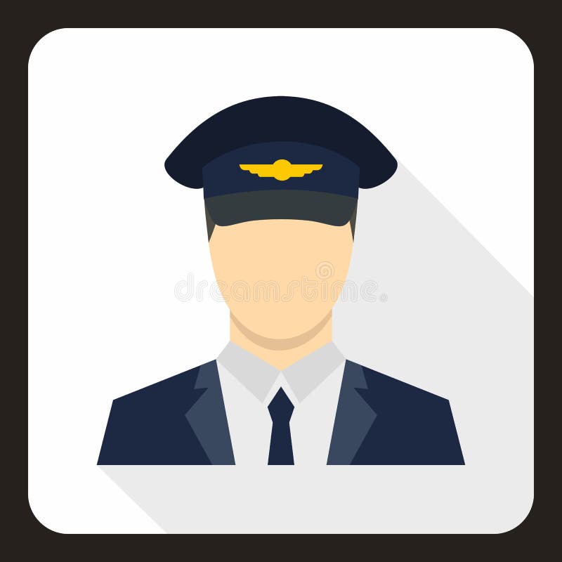 Pilot icon, flat style stock illustration. Illustration of profession ...