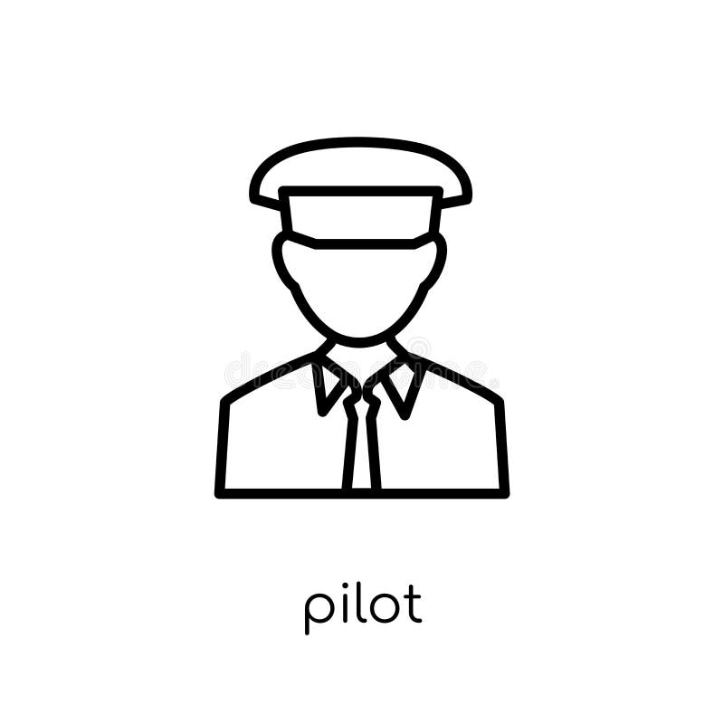 Airplane Pilot Icon. Trendy Modern Flat Linear Vector Airplane P Stock ...