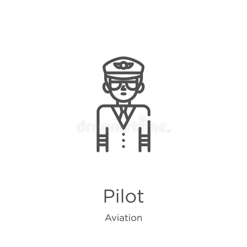 Pilot Icon Vector from Aviation Collection. Thin Line Pilot Outline ...
