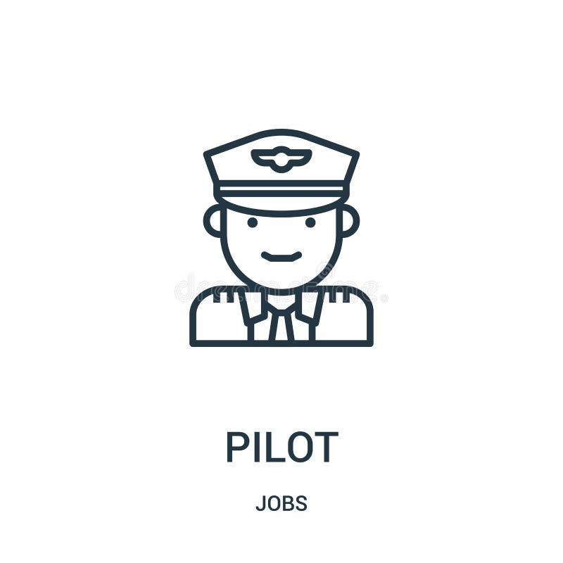 Outline Pilot Helmet Vector Icon. Isolated Black Simple Line Element ...