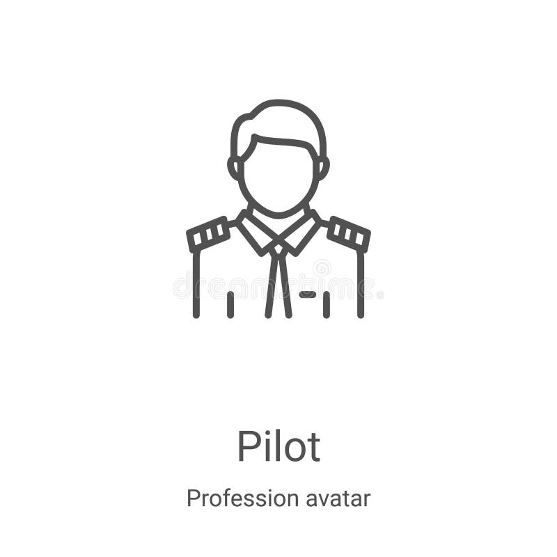 Pilot Icon Vector from Profession Avatar Collection. Thin Line Pilot ...