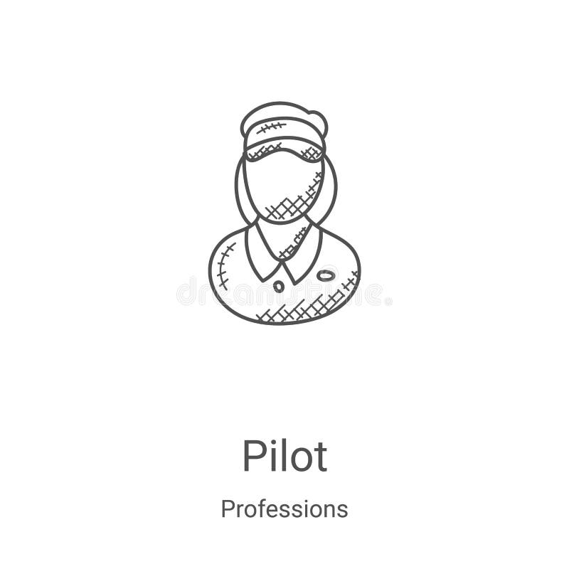Pilot Icon Vector from Aviation Collection. Thin Line Pilot Outline ...