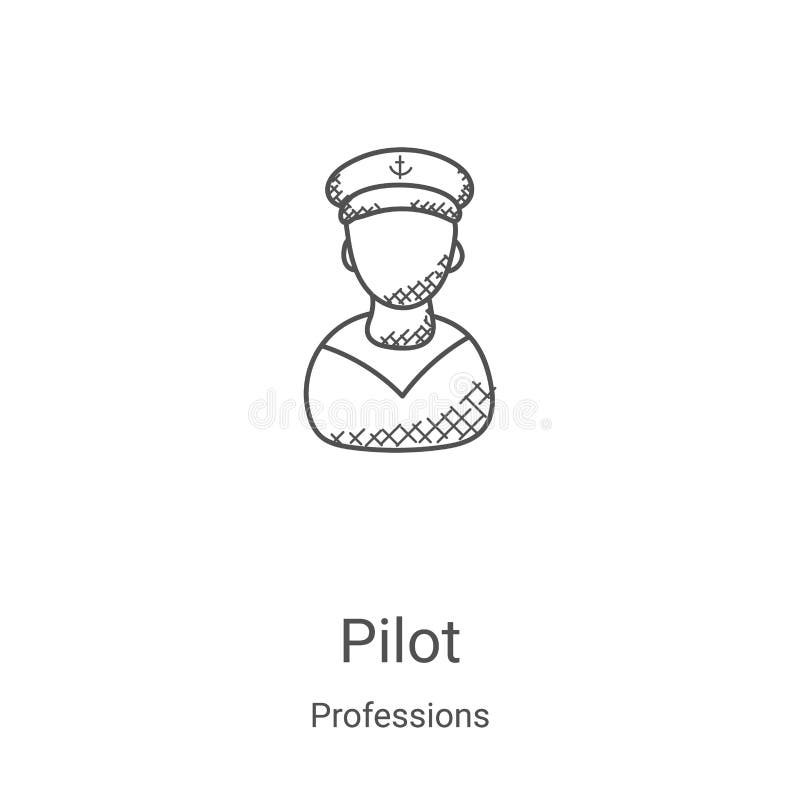 Pilot Icon Vector from Aviation Collection. Thin Line Pilot Outline ...