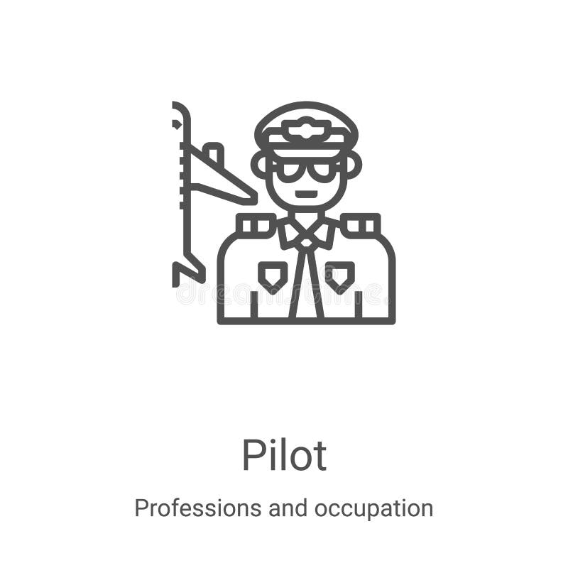 Pilot Icon Vector from Aviation Collection. Thin Line Pilot Outline ...