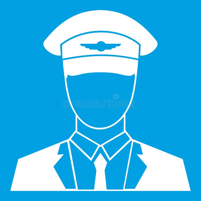 Pilot icon white stock vector. Illustration of officer - 96664989