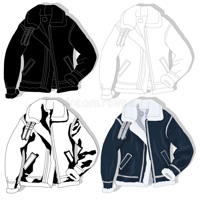 Pilot Jacket. Bomber. Vector. Stock Vector - Illustration of grunge ...