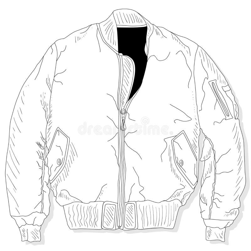 Pilot Jacket. Bomber. Vector. Stock Vector - Illustration of grunge ...