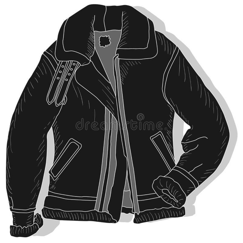 Pilot Jacket. Bomber. Vector. Stock Vector - Illustration of grunge ...