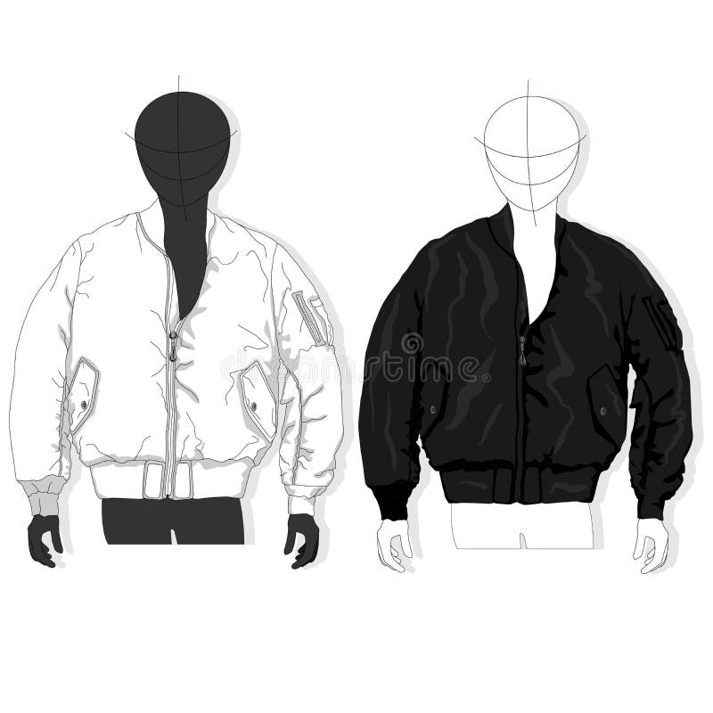 Pilot Jacket. Bomber. Vector. Stock Vector - Illustration of grunge ...