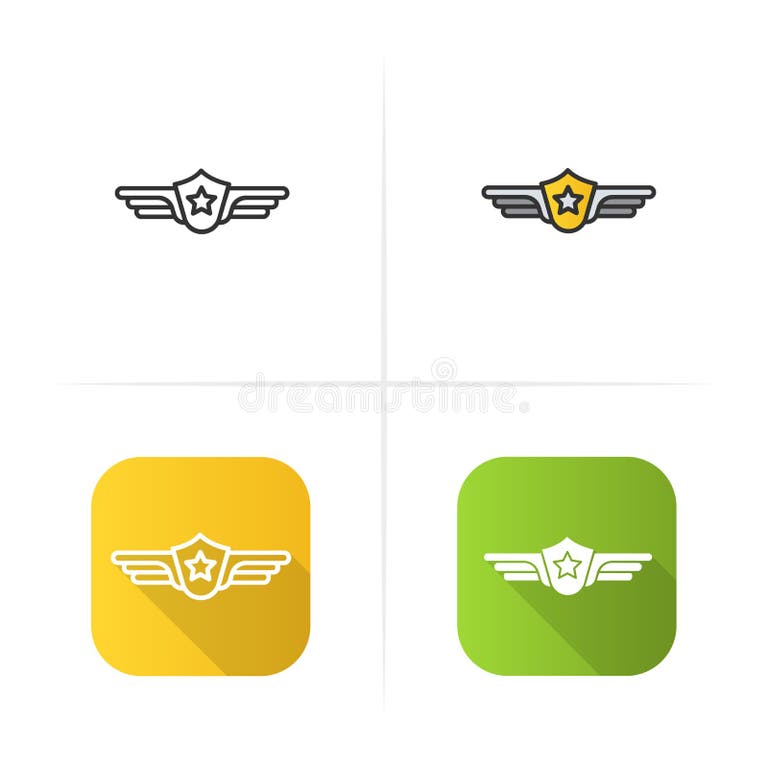 Pilot Label Icon. Flat Design, Linear Color Styles. Vector ...