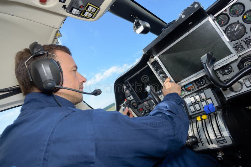 Pilot Operating Dashboard Controls Stock Photo - Image of transport ...